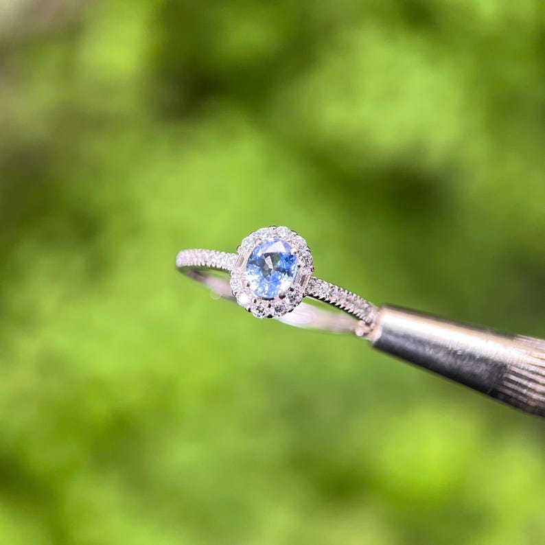 Unheated Natural Blue Sapphire Ring, 925 Sterling Silver, Dainty ...