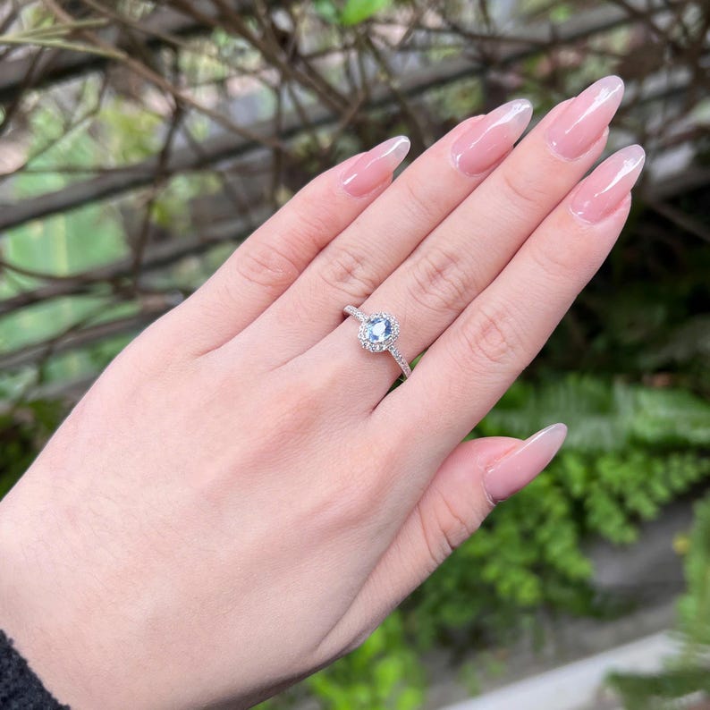 Unheated Natural Blue Sapphire Ring, 925 Sterling Silver, Dainty ...