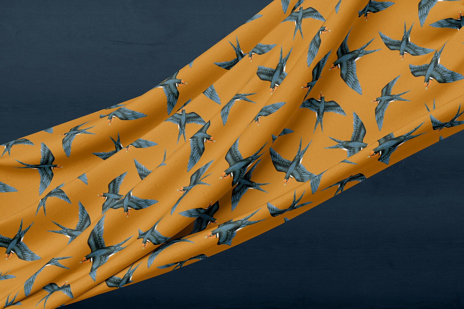 Swooping Swallow Bird Fabric by the YARD Choose Colour & Print Scale ...