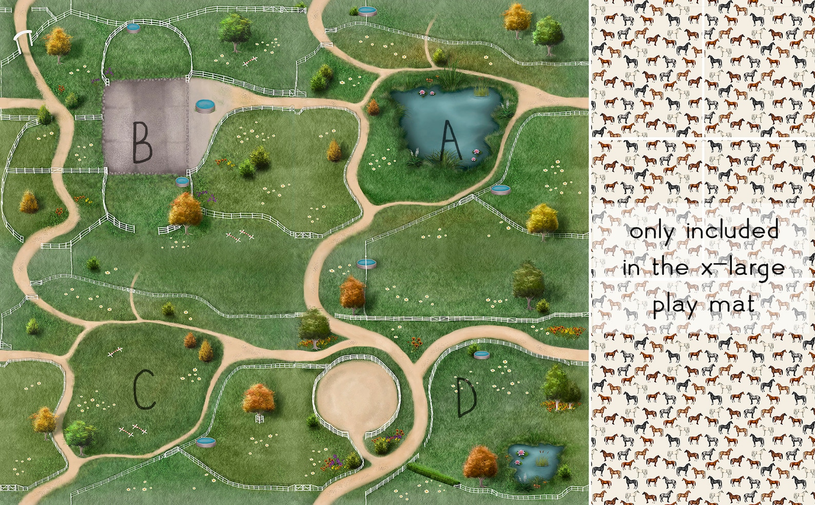 DIY Pony Play Mat Horse Farm Printed Cotton Fabric by the - Etsy Australia