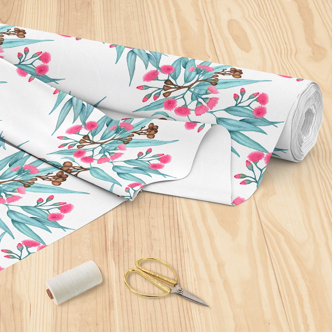 Australian Botanical Fabric by the YARD Eucalyptus Leaves Gum | Etsy