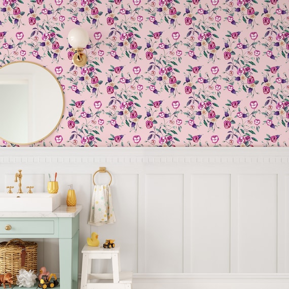 Pink Pansy Peony Floral Drawer Liner Woven Peel & Stick - Etsy