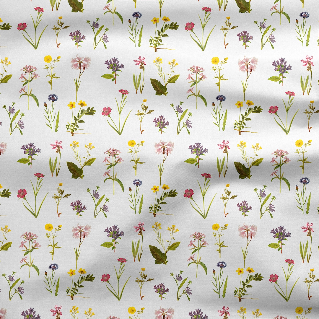 Wildflower Fabric: Botanical Rainbow Floral Print (by the Yard) - Etsy