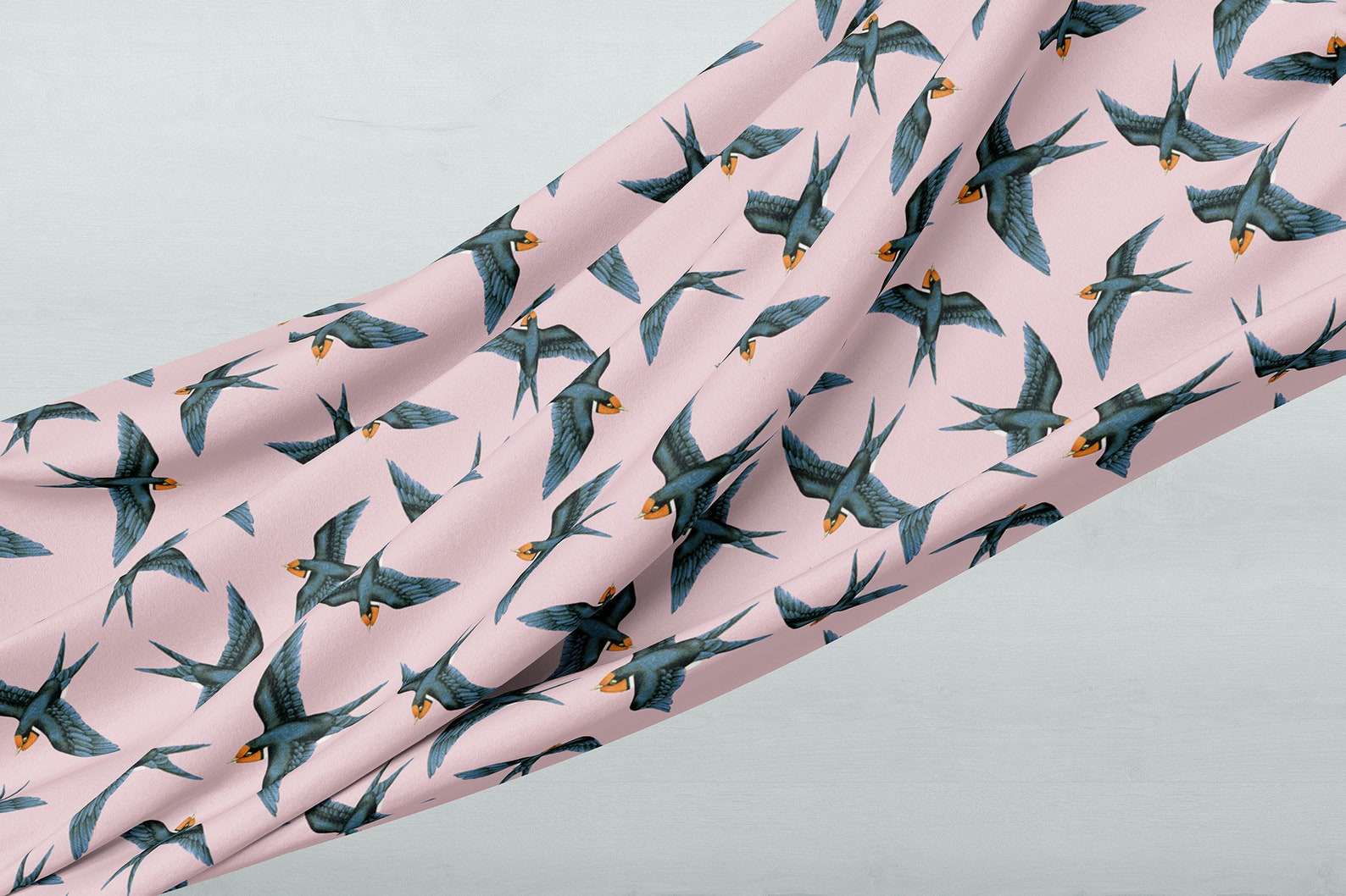 Swooping Swallow Bird Fabric by the YARD Choose Colour & Print Scale ...