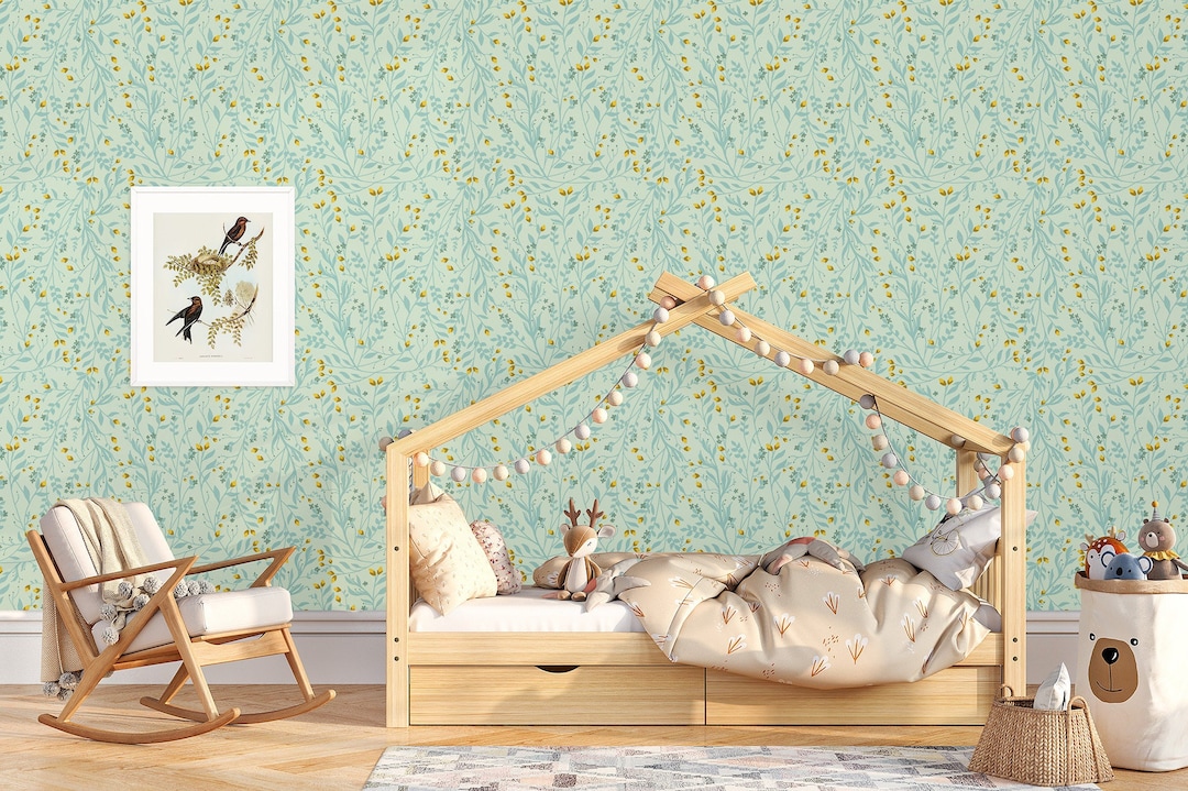Tangled Vine Blossoms Wallpaper: Peel and Stick or Pre-pasted - Etsy