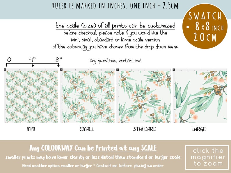 Australian Botanical Fabric by the YARD Eucalyptus Leaves Gum - Etsy