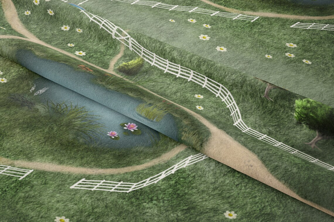 DIY Pony Play Mat Horse Farm Printed Cotton Fabric by the - Etsy Australia