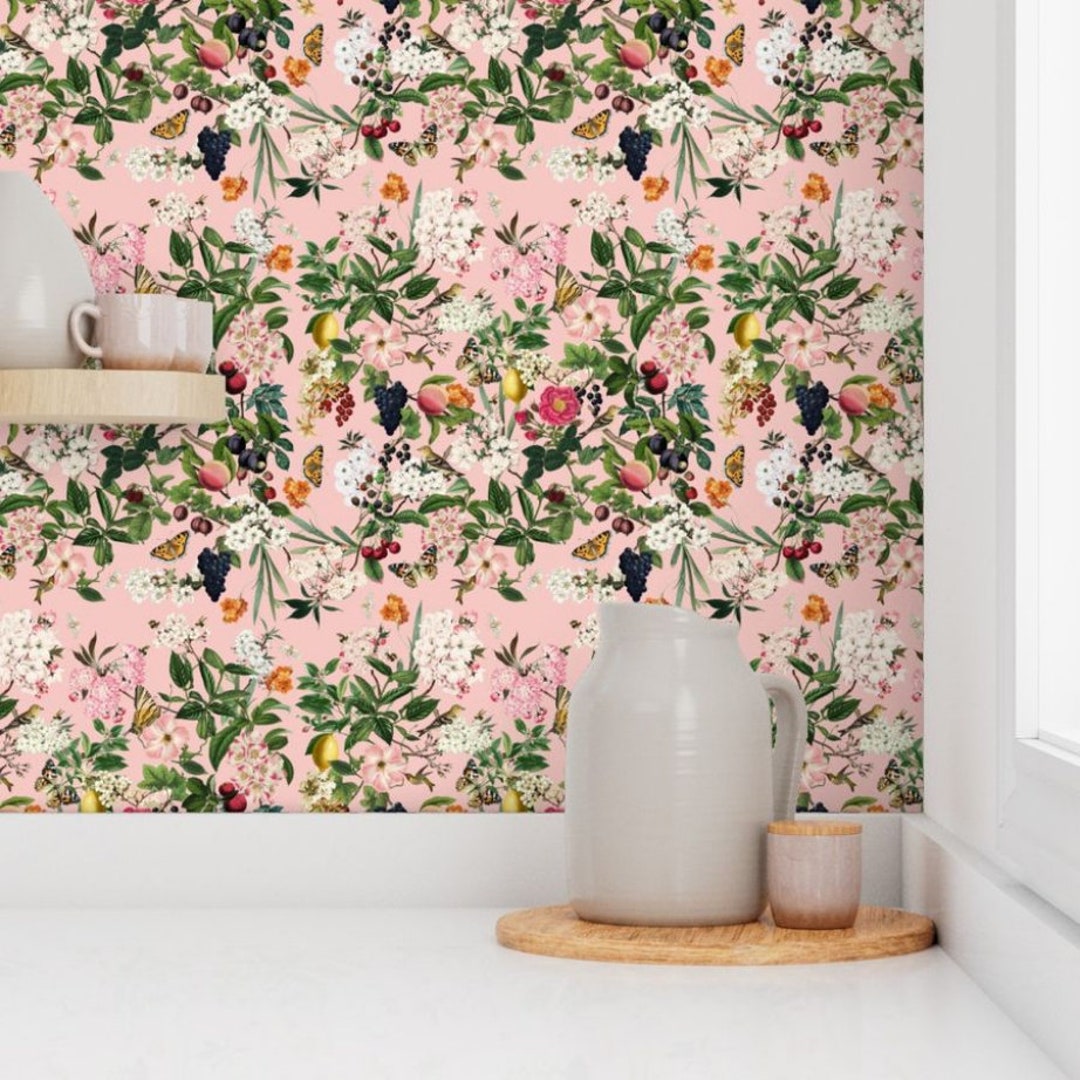 Summer Orchard Pink Drawer Liner // Peel & Stick Self Adhesive Paper OR ...