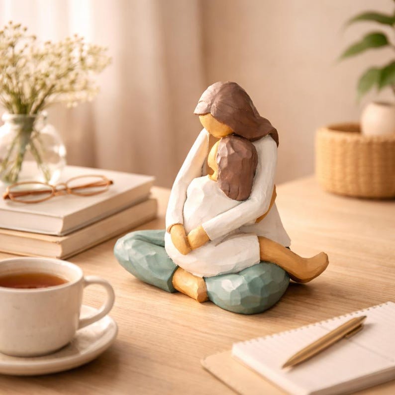 Mother and Child Statue, Mom Gift, Motherhood Sculpture, Family ...