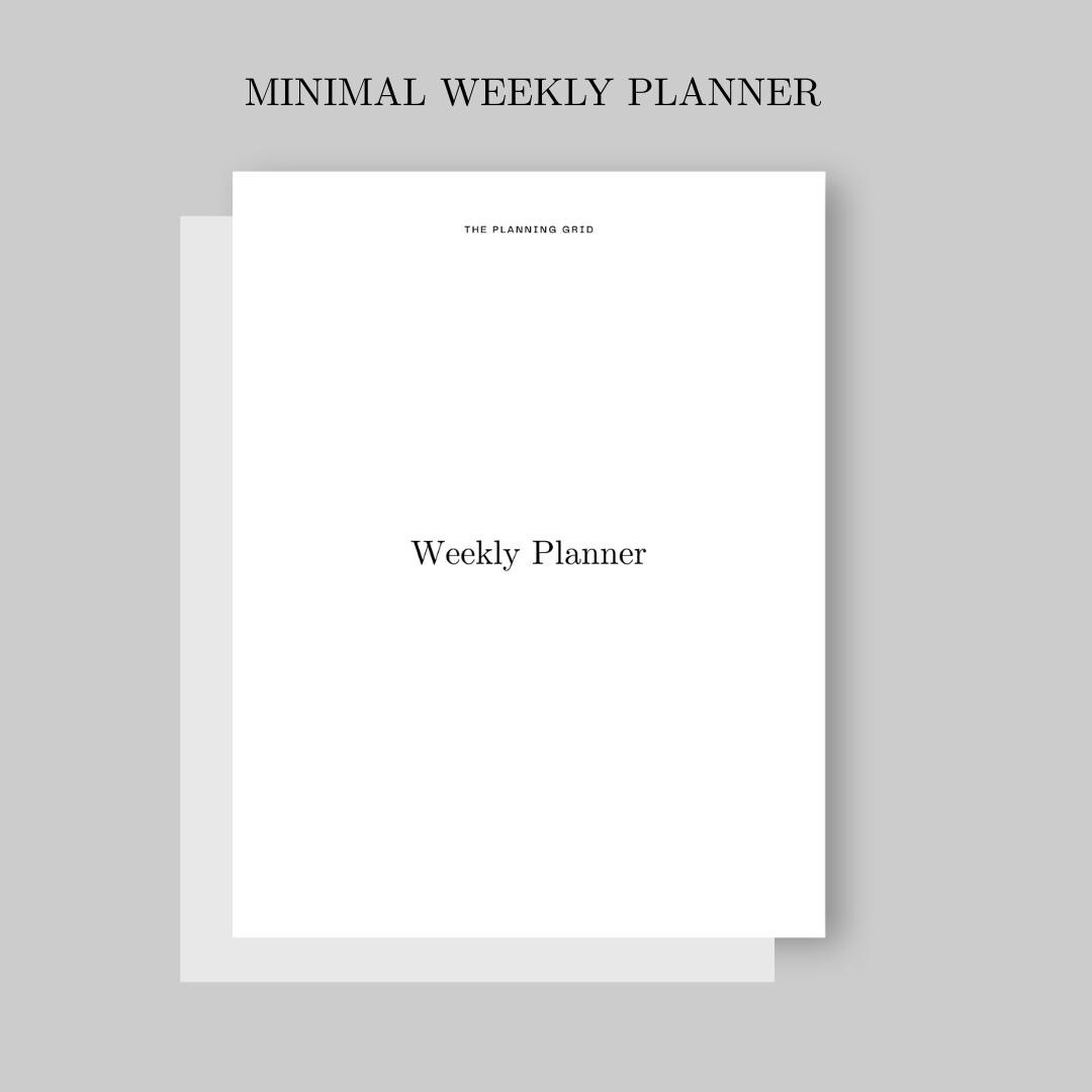 Minimal Weekly Planner Printable - Etsy