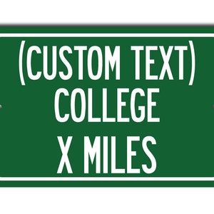 Personalized - University/college Highway Distance Sign - Etsy