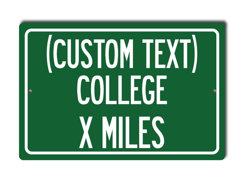 Personalized - University/college Highway Distance Sign - Etsy