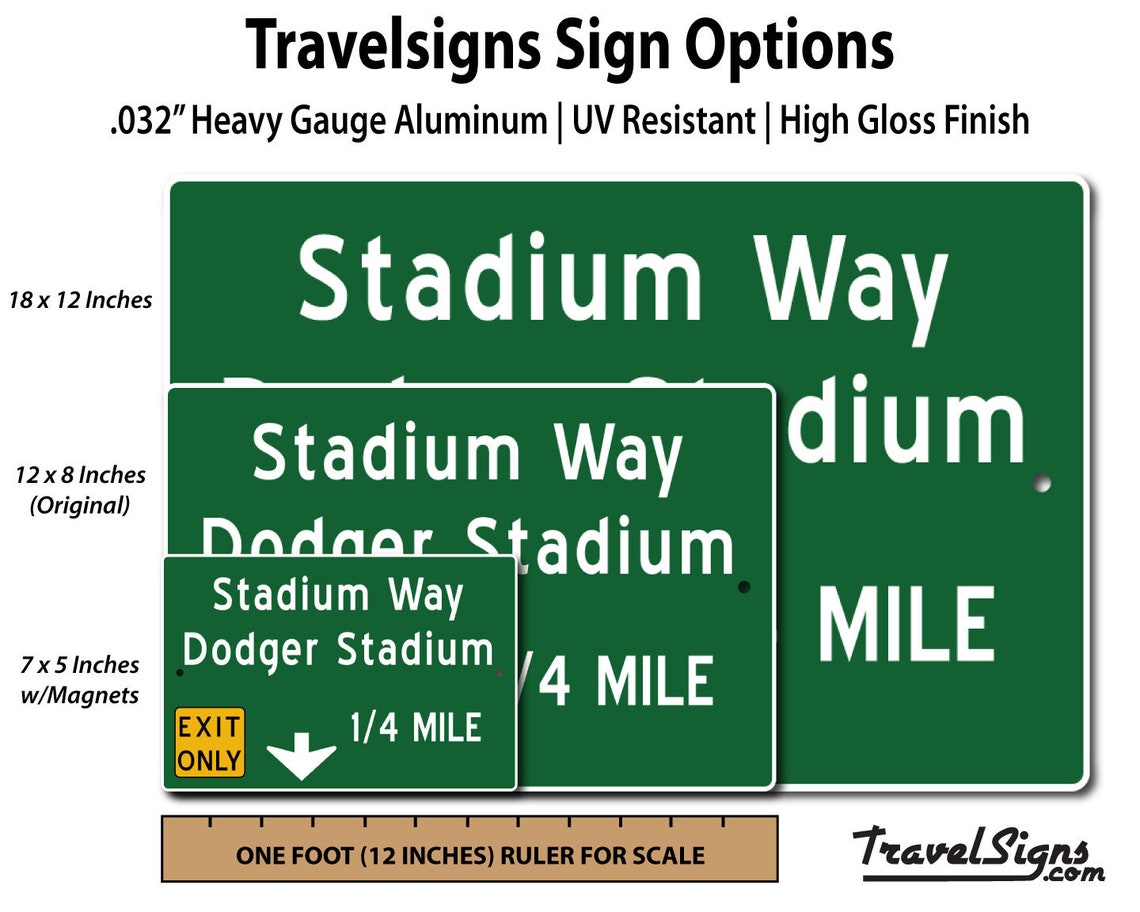 Dodger Stadium Exit Sign Home of the Los Angeles Dodgers - Etsy