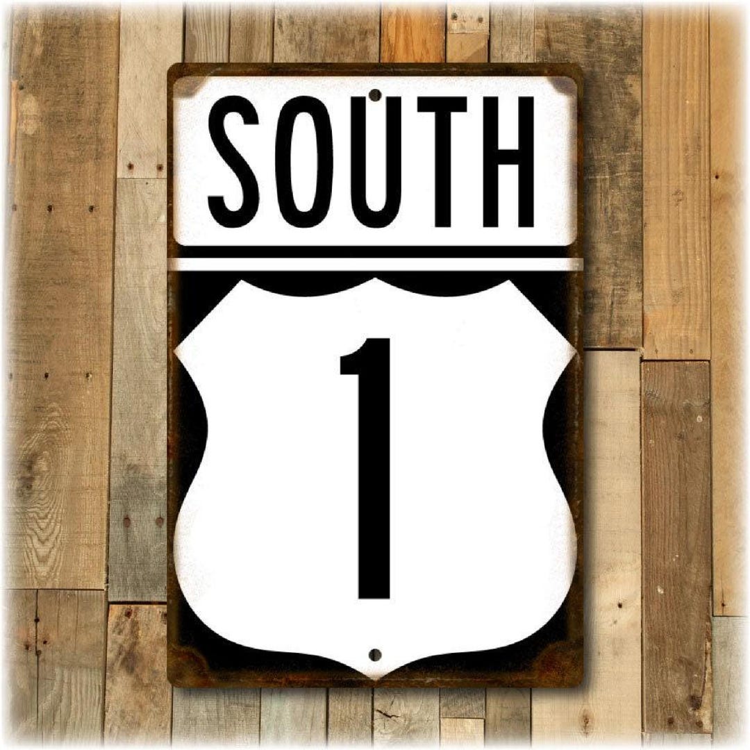Florida US 1 Replica Sign - Distressed Highway Art, Lake House Decor - Etsy