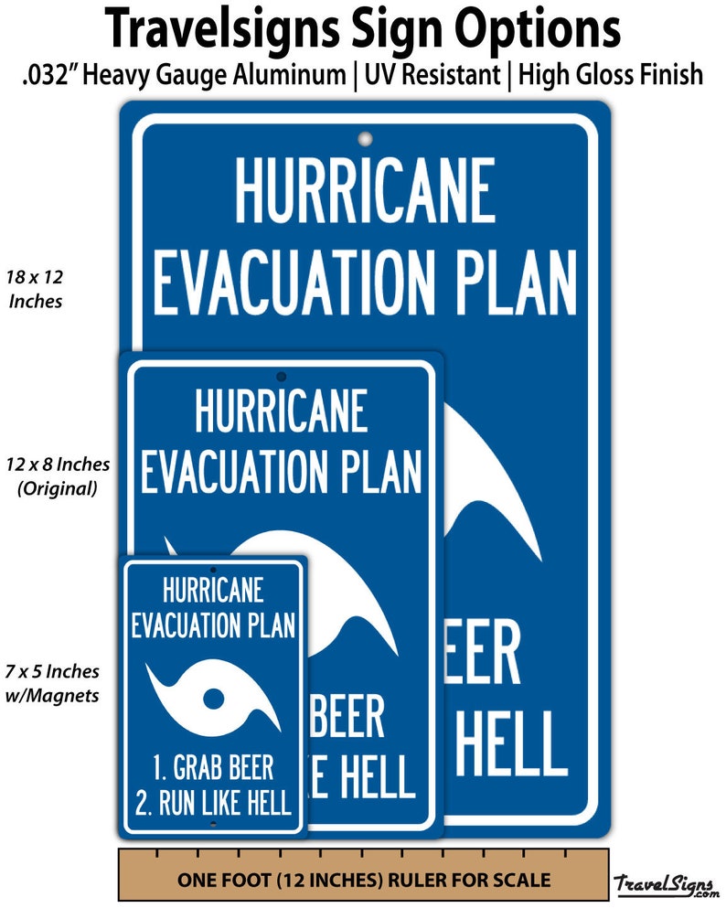 Hurricane Evacuation Plan Sign - Etsy