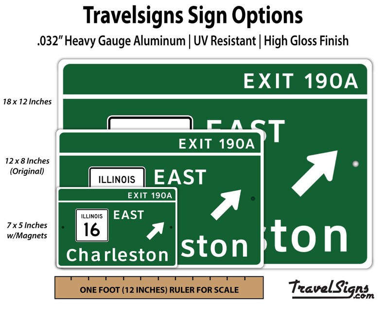 Eastern Illinois I-57 Exit Sign Replica - Etsy