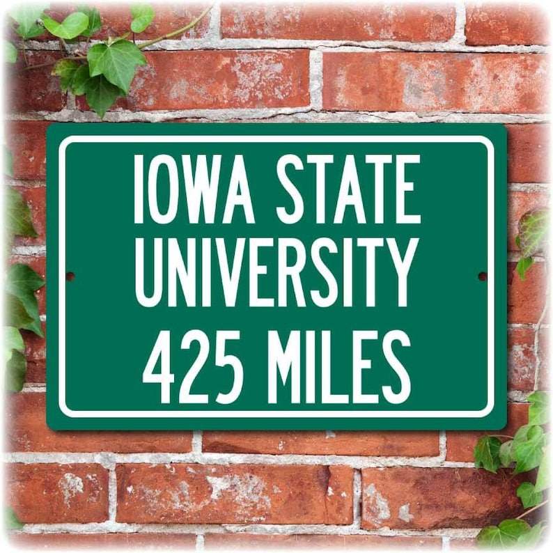 Personalized University Highway Distance Sign - Iowa State - Etsy