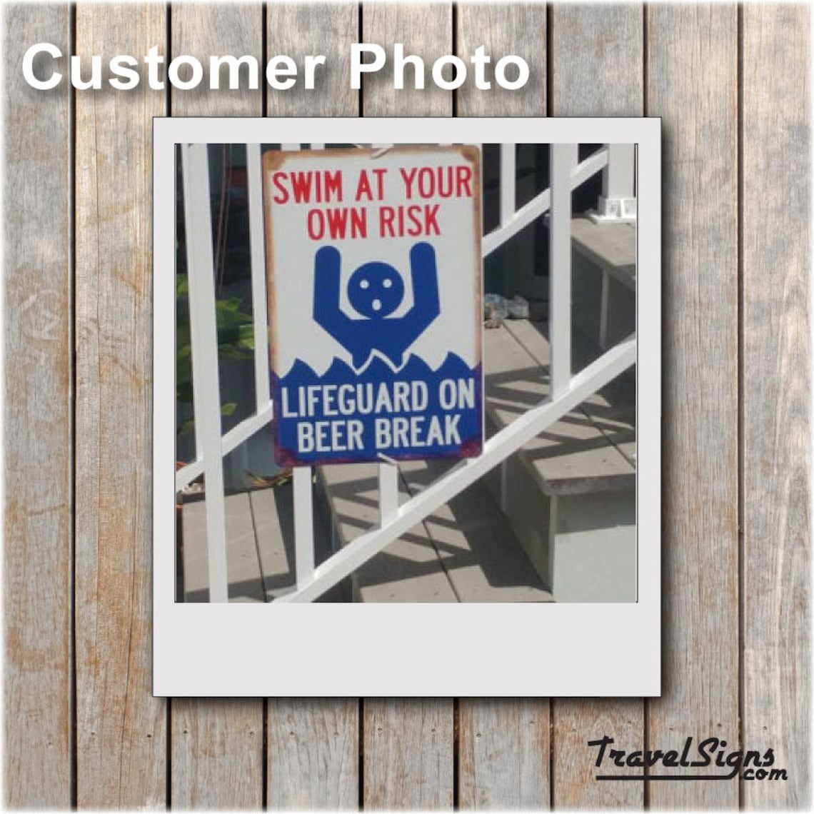 Swim At Your Own Risk Lifeguard on Beer Break Sign | Etsy