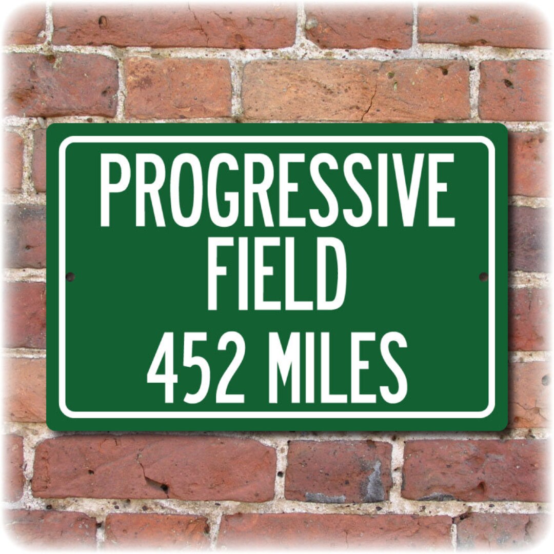 Personalized Highway Distance Sign To: Progressive Field, Home of the ...