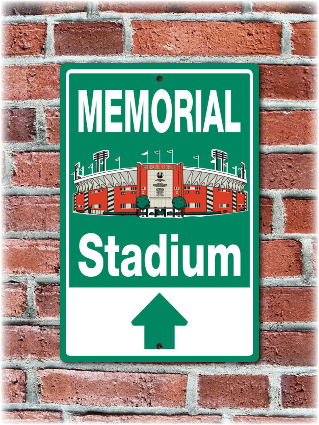 Memorial Stadium - Retro Style Direction Sign - Etsy
