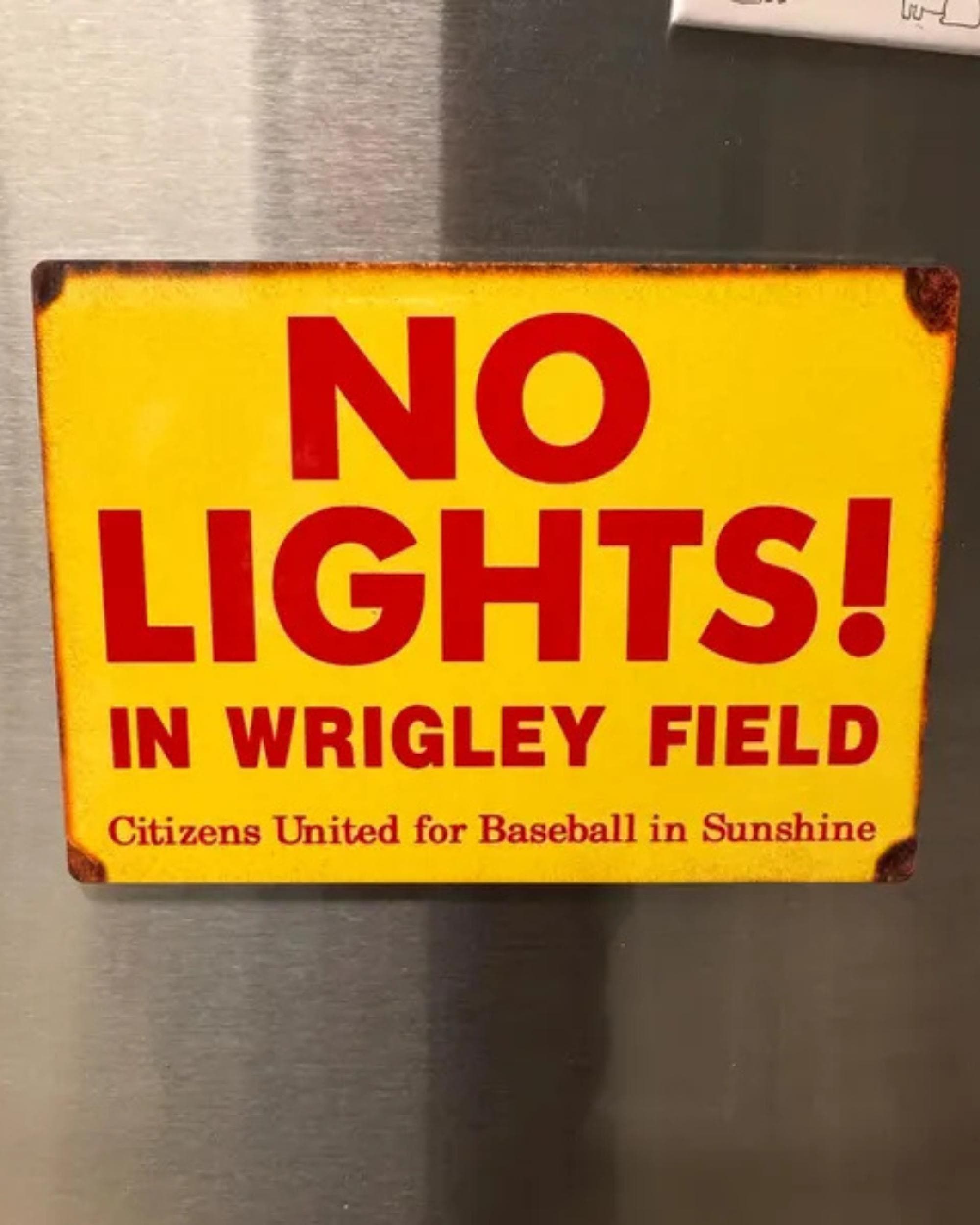 Wrigley Field Sign Vintage Signs: No Lights Chicago Cubs Memorabilia ...