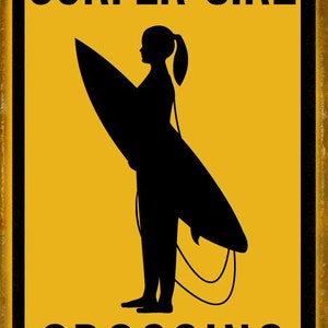 Surfer Girl Crossing Sign - Etsy