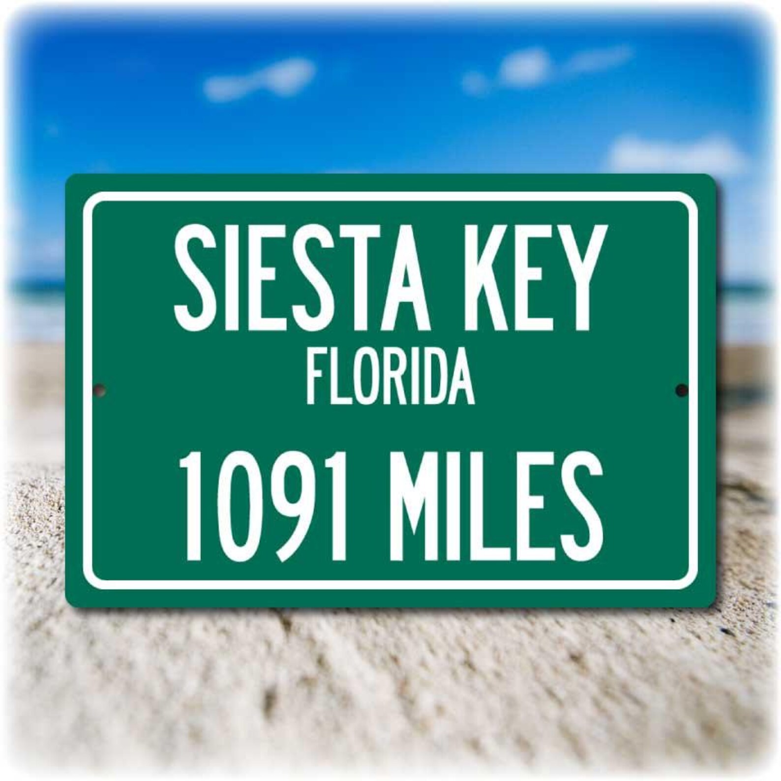 Personalized Siesta Key Distance Sign: Florida Vacation Travel Decor - Etsy