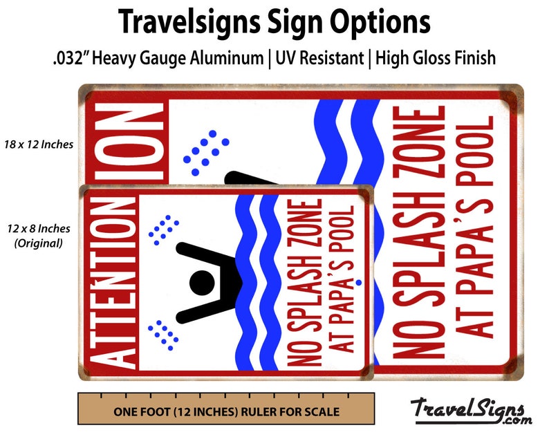 No Splash Zone Personalized Pool Sign - Etsy