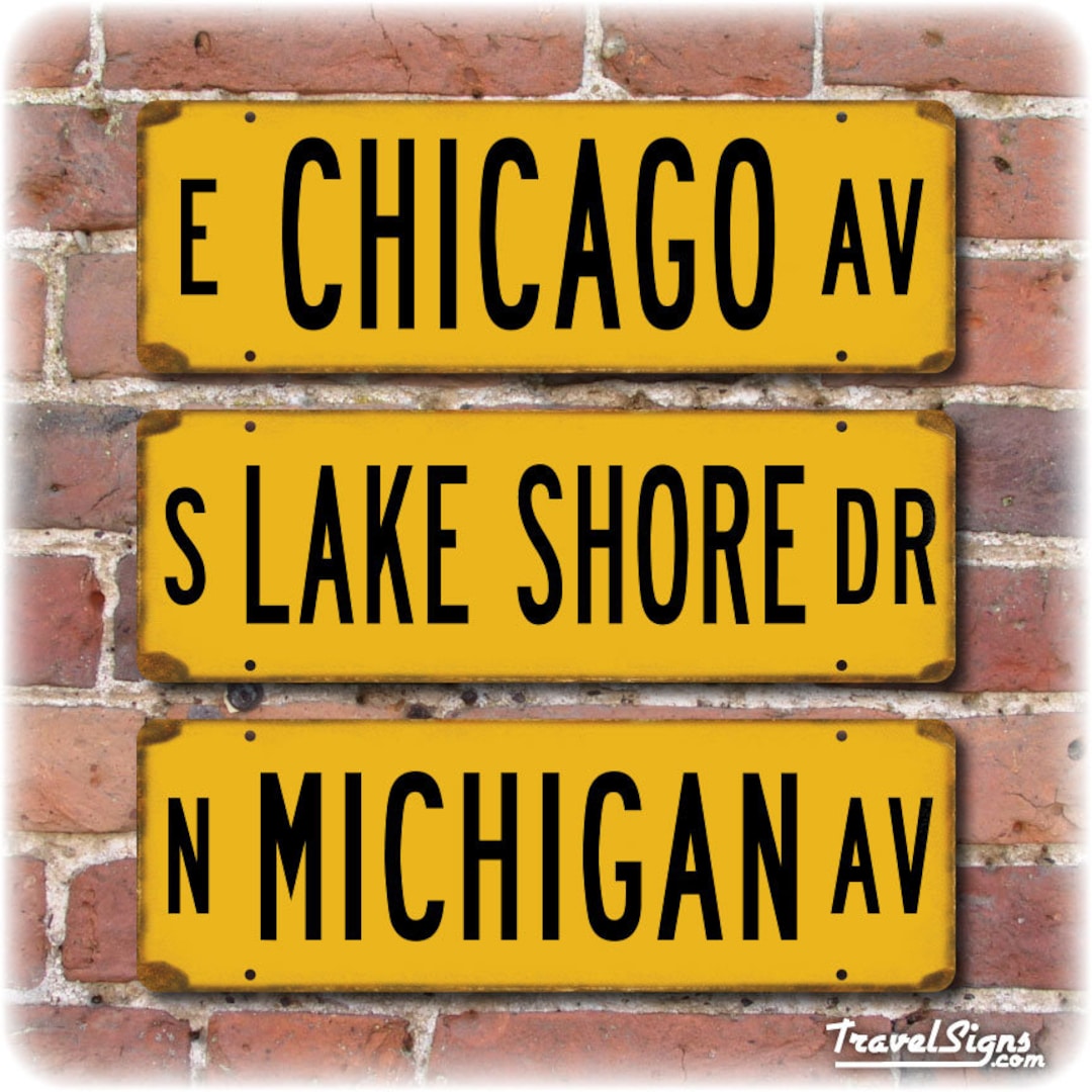 Vintage Chicago Street Signs - Etsy