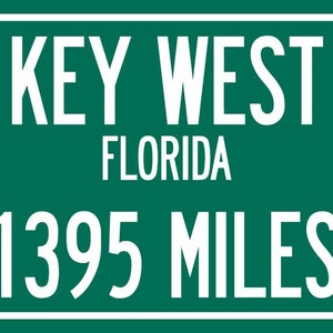 Personalized Highway Distance Sign To: Key West Florida, the Conch ...