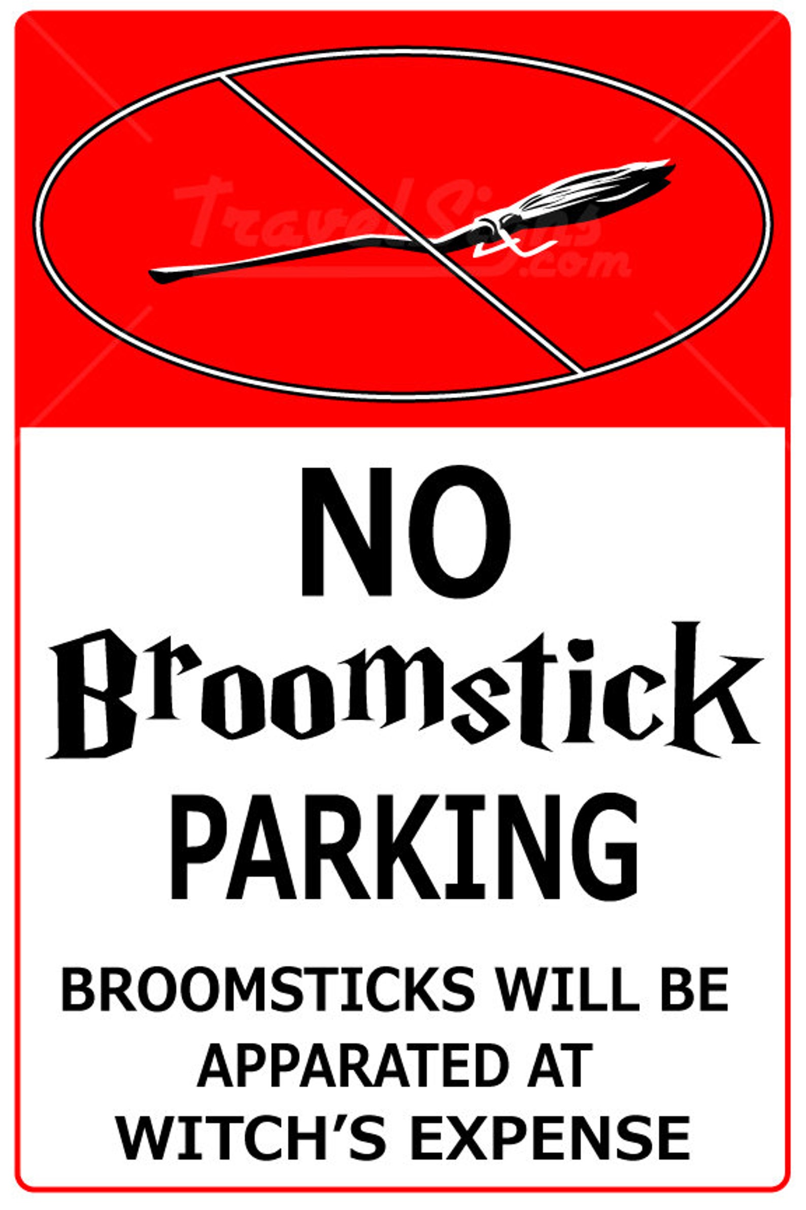 No Broomstick Parking Sign | Etsy