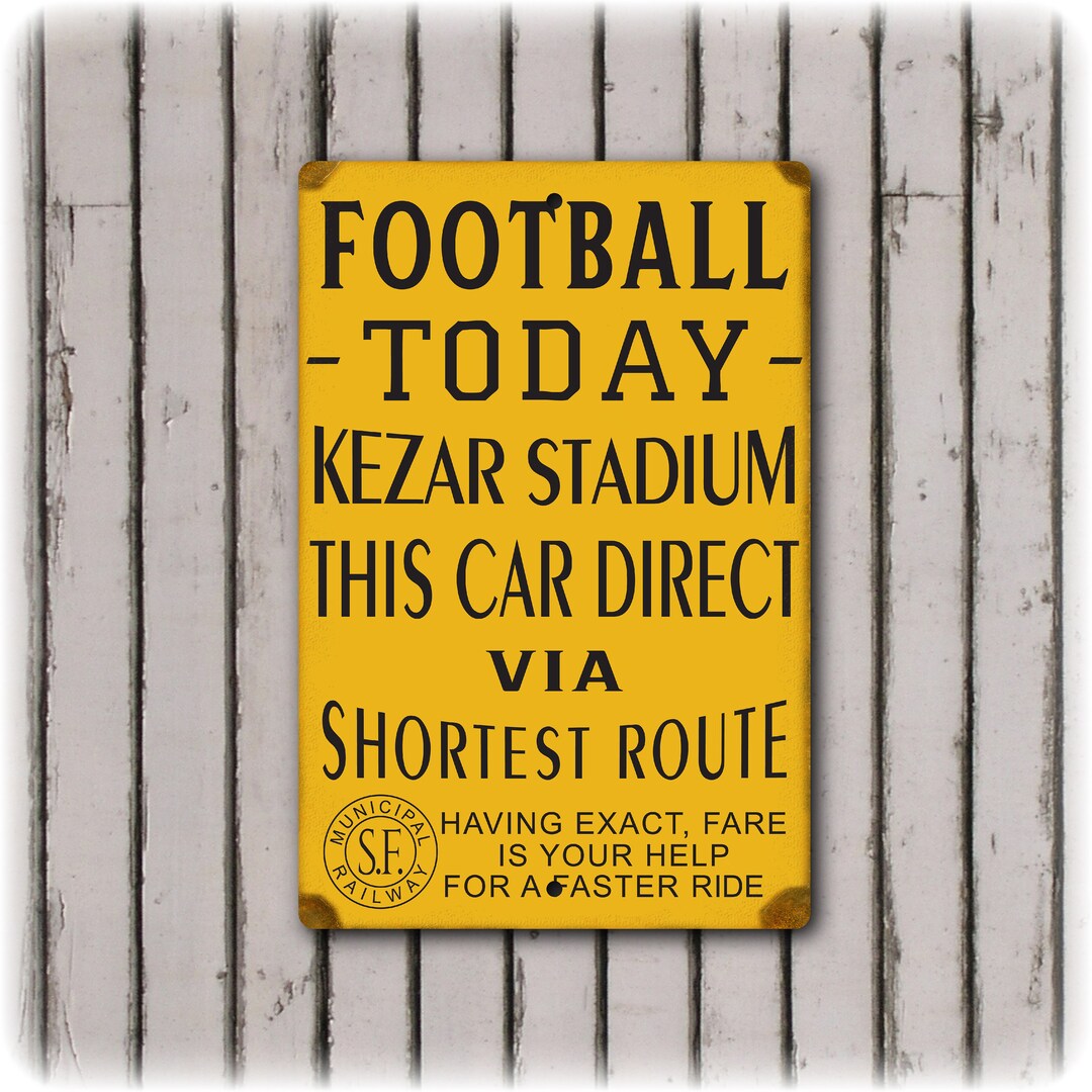 San Francisco 49ers - Retro Cable Car Sign to Kezar Stadium - Etsy