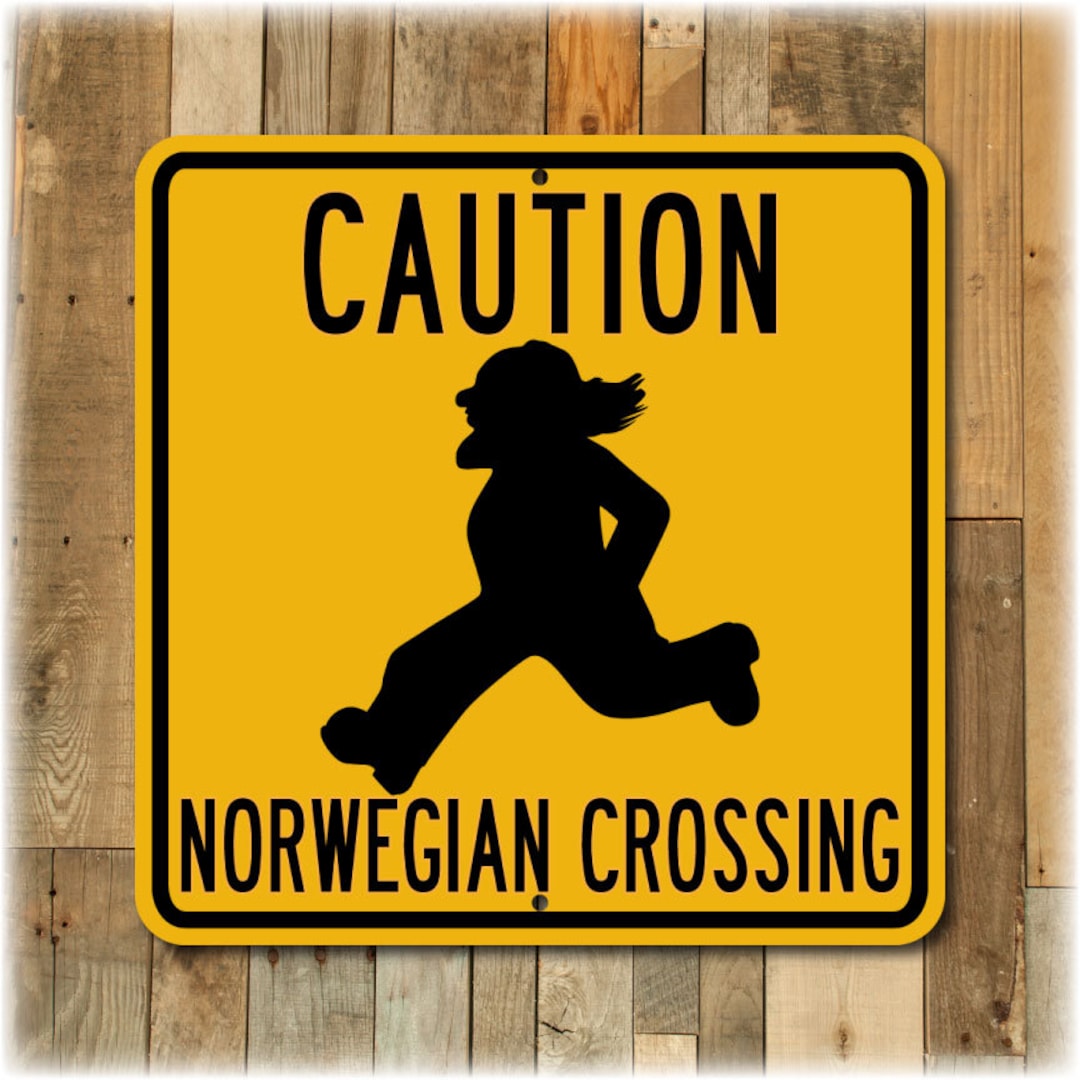 Norwegian Crossing Highway Sign - Etsy