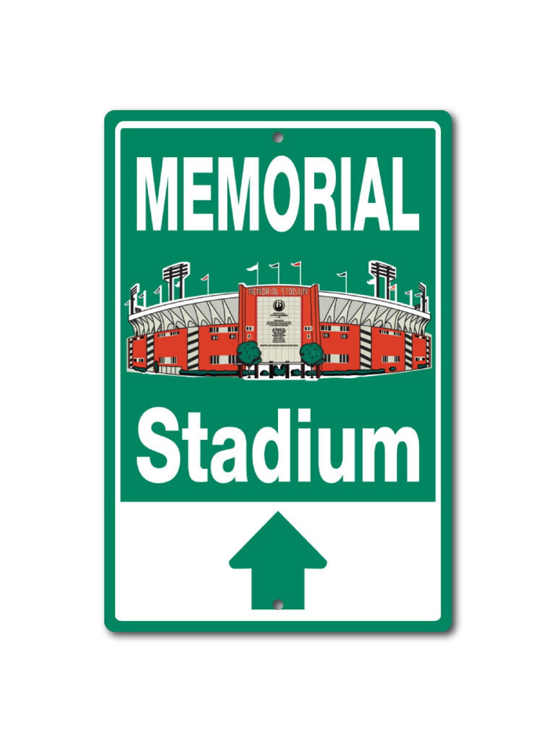 Memorial Stadium Retro Style Direction Sign | Etsy