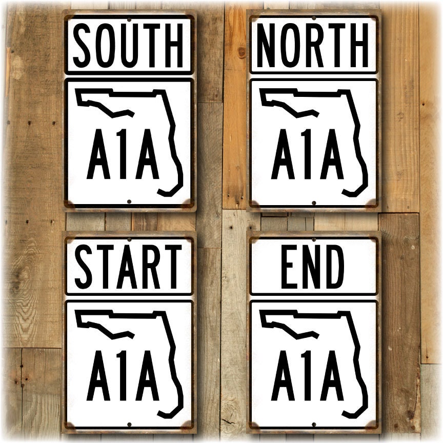 Florida A1A Highway Sign Customized Direction | Etsy