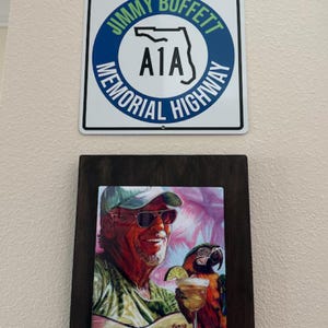 Jimmy Buffett Memorial, A1A Highway Sign Florida: Coastal Décor, Mile 0 ...