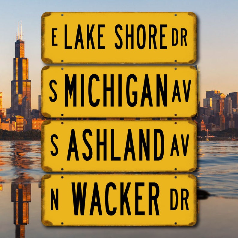Vintage Chicago Street Signs | Etsy