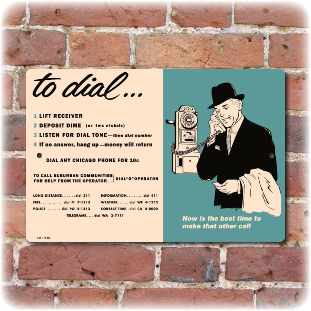 Vintage Chicago Pay Telephone Sign #3 - Etsy