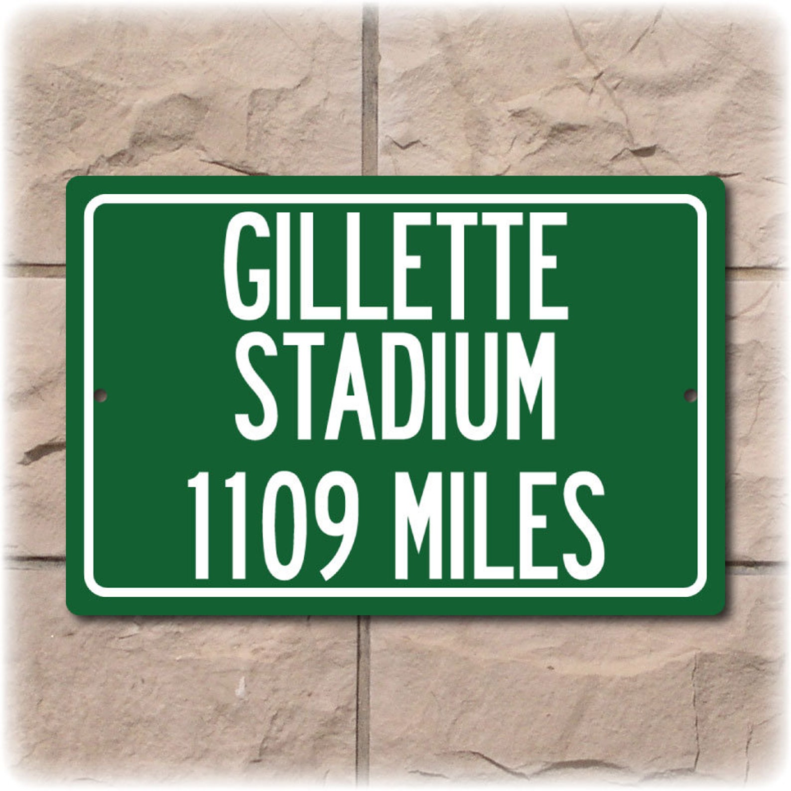 Personalized Highway Distance Sign To: Gillette Stadium, Home of the ...