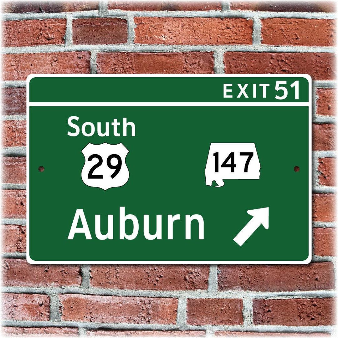 Auburn Highway Exit Sign - Etsy
