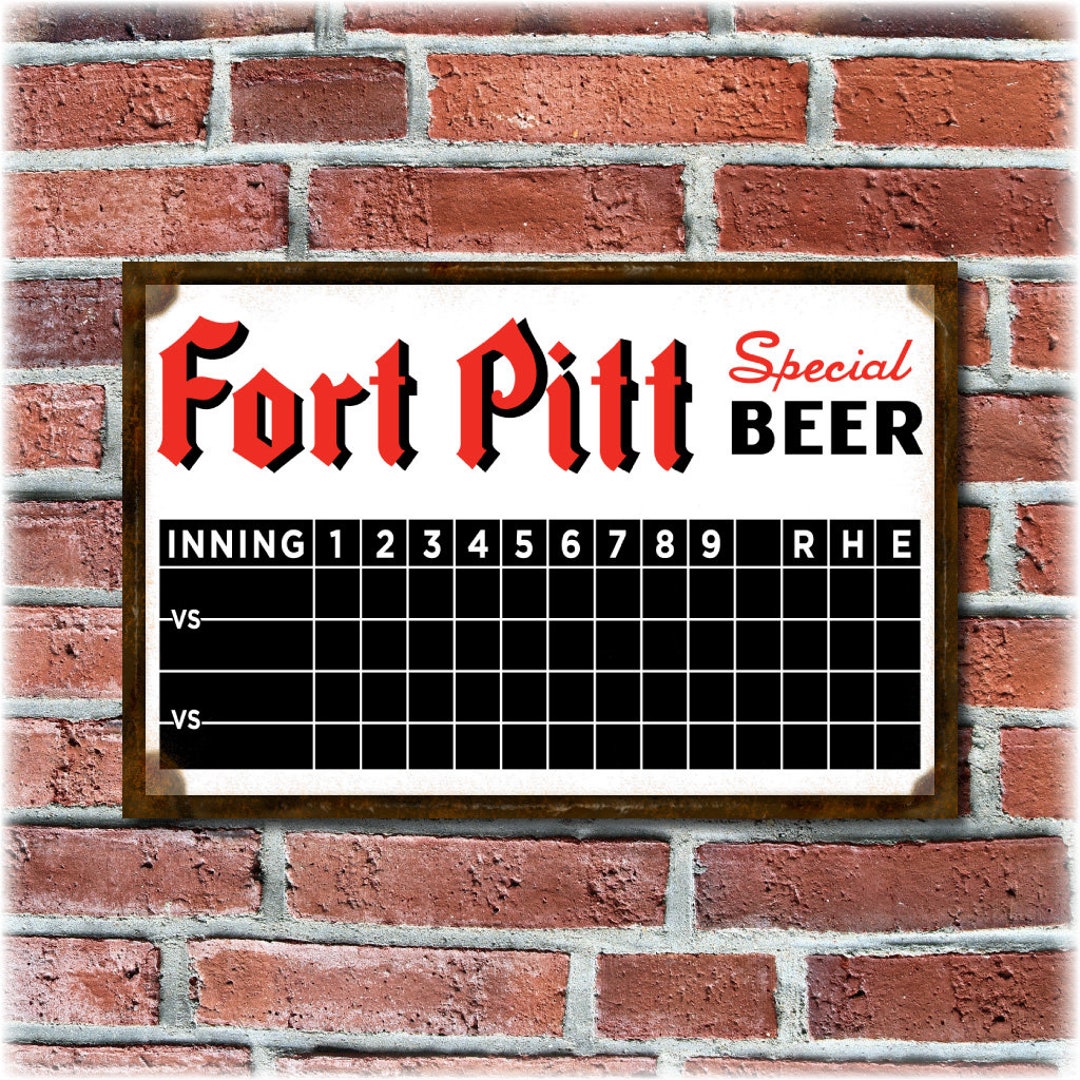 Fort Pitt Beer Scoreboard Replica - 1940's Bar/tavern Gametime Updates ...