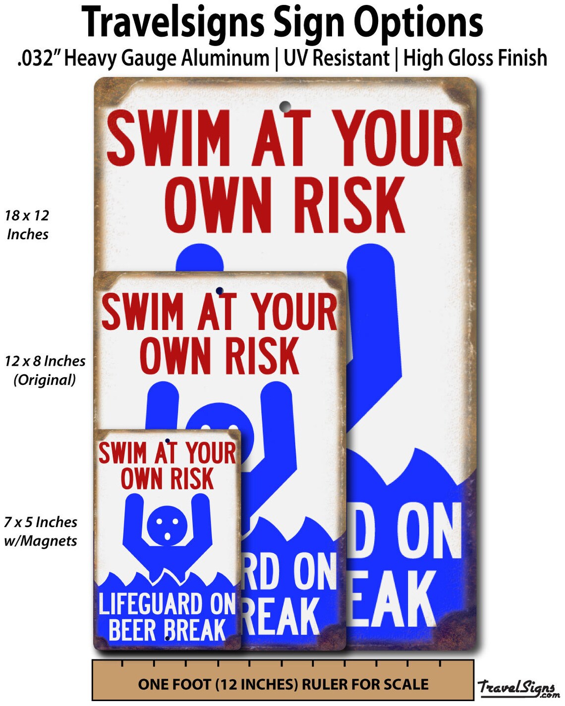 Swim at Your Own Risk Lifeguard on Beer Break Sign - Etsy