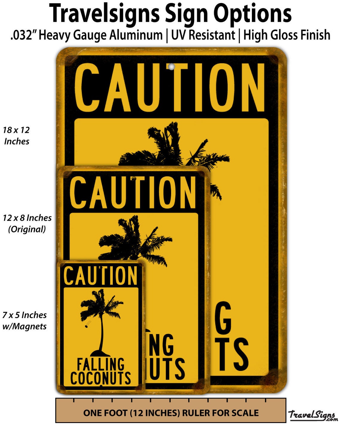 Caution - Falling Coconuts Sign - Etsy