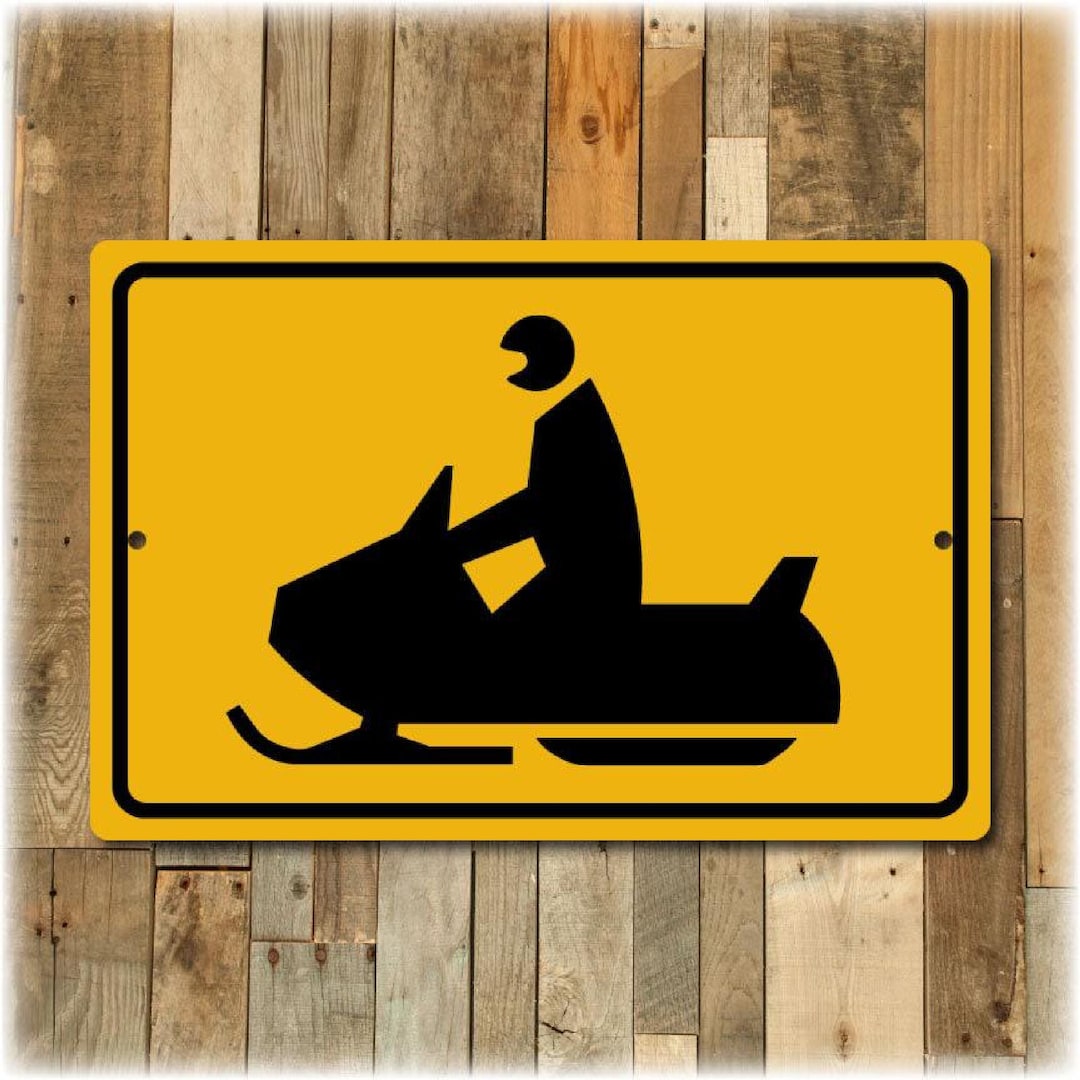 Snowmobile Warning Sign: DOT Aluminum Winter Decor - Etsy