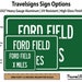 Personalized Highway Distance Sign To: Ford Field, Home of the Detroit ...