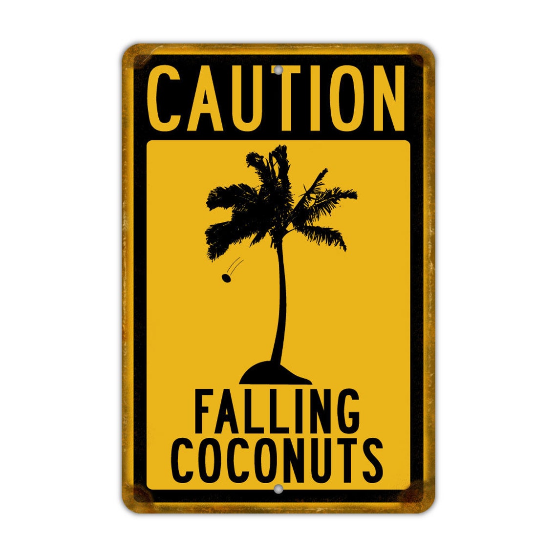Caution - Falling Coconuts Sign - Etsy