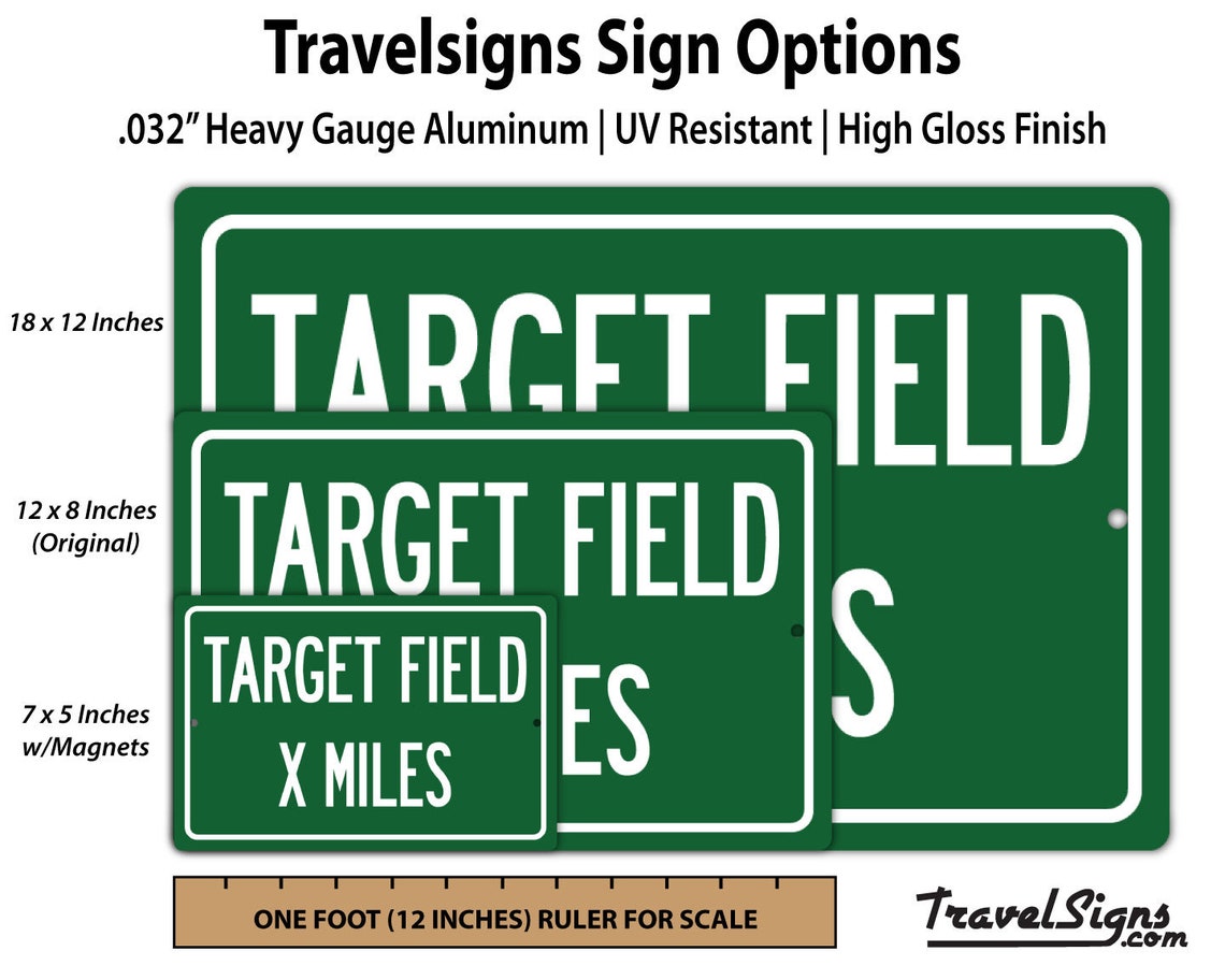 Personalized Highway Distance Sign To: Target Field Home of - Etsy