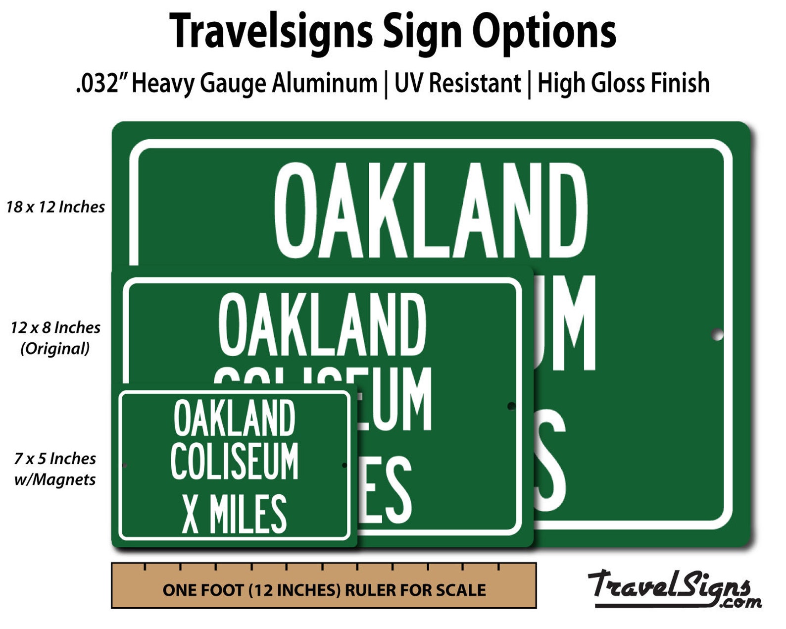 Personalized Highway Distance Sign To: Oakland Coliseum, Home of the ...