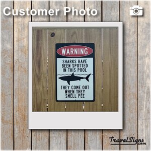 Warning: Sharks Have Been Spotted in This Pool Sign - Etsy
