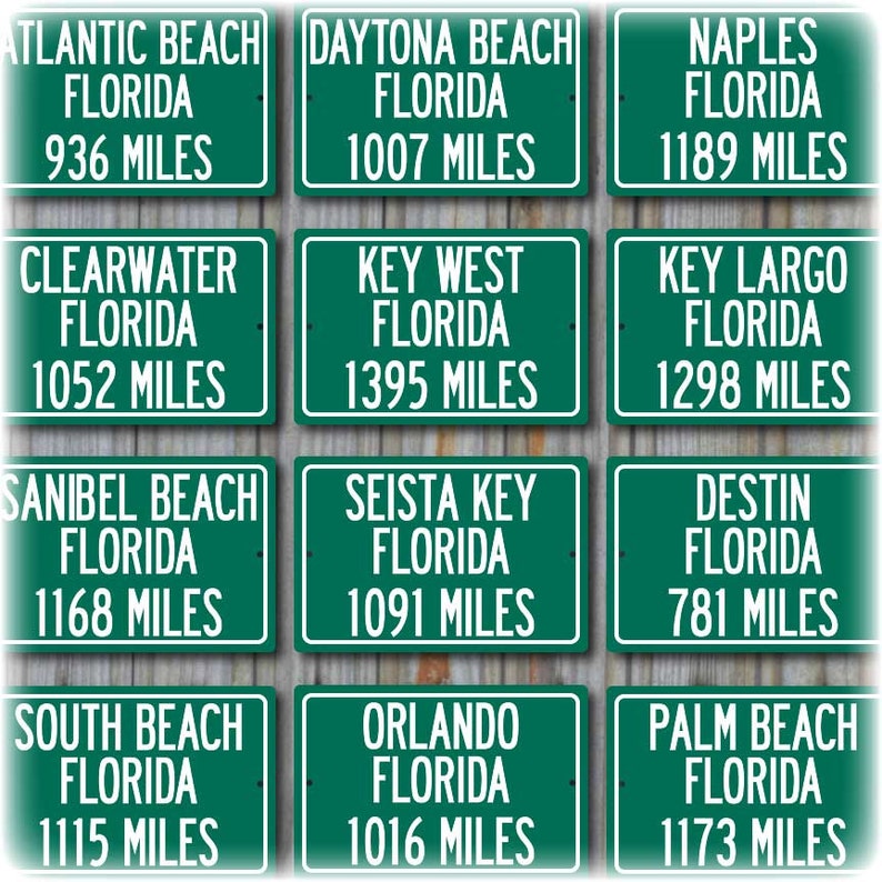 My Favorite Florida Beach Personalized Distance Sign - Etsy